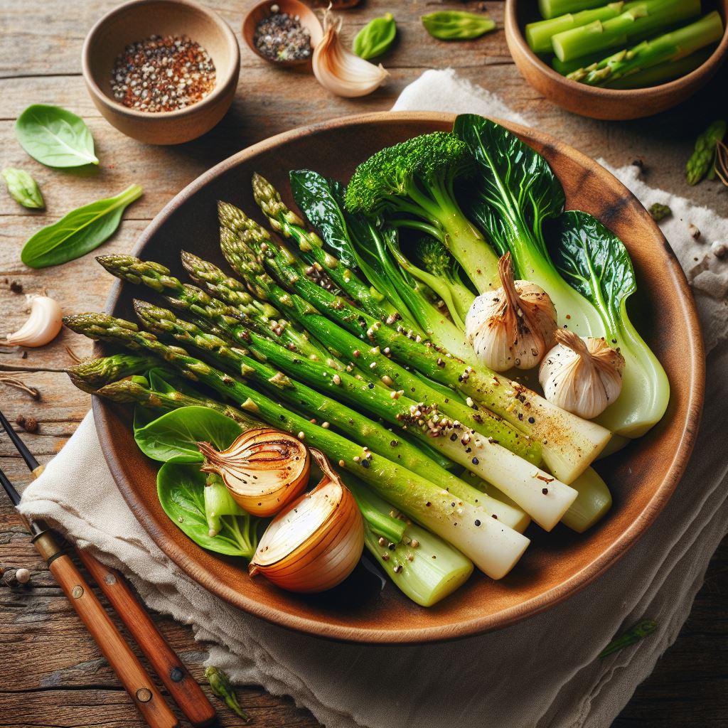 Delicious and Nutritious Recipe: Roasted Asparagus and Bok Choy – Jon ...
