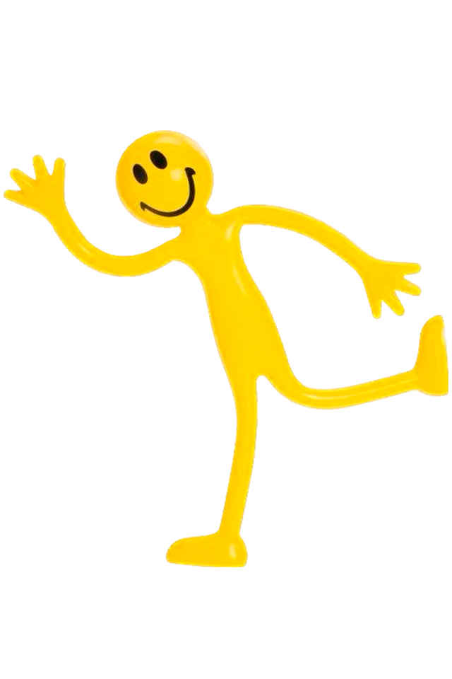 Toysmith - Neato! Smiley Bendy Man 5", Desktop Or Dashboard Toy-Retro ...