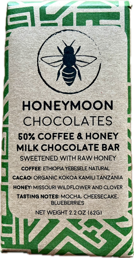 Honeymoon Chocolates - 50% Coffee & Milk Raw Honey Chocolate Bar – Jon ...