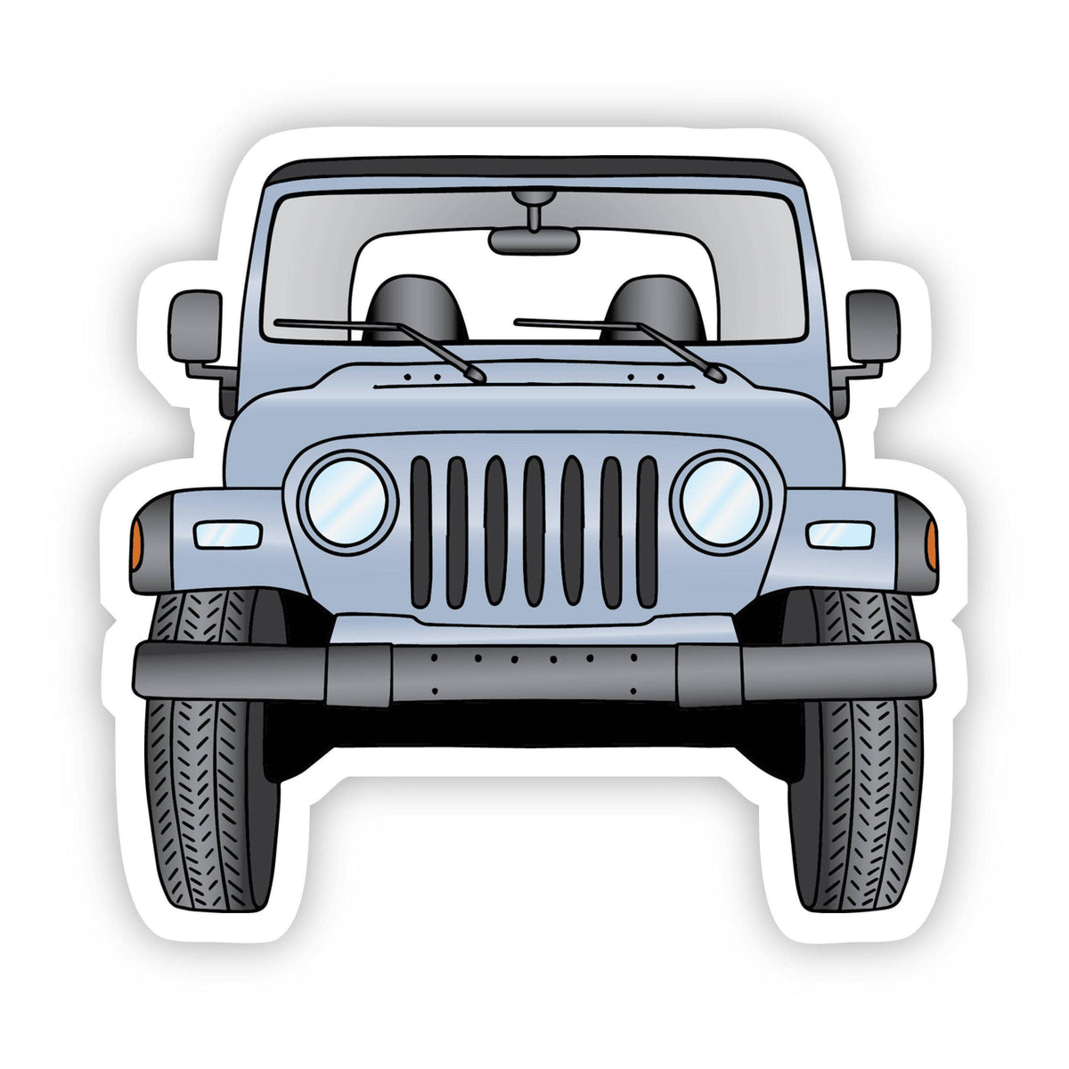 Big Moods - Grey Jeep Front Aesthetic Sticker – Jon Henry General Store